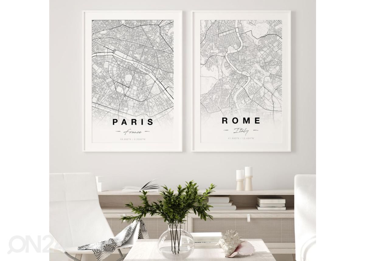 Poster Rooma kaart 30x40 cm WA-490406 - ON24.ee Sisustuskaubamaja