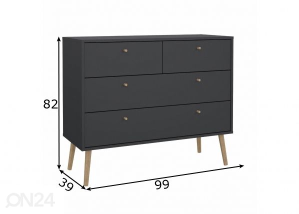 Kummut Bodo 99 cm, hall CM-471050 - ON24 Home & Living