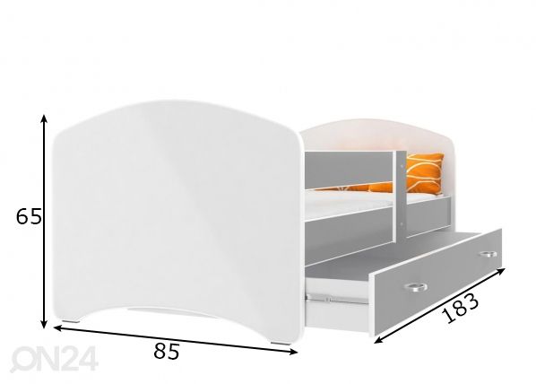 Lastevoodi komplekt 80x180 cm, hall AJ-405347 - ON24 Home & Living