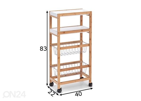 Ratastel serveerimislaud/riiul GB-137128 - ON24.ee Sisustuskaubamaja