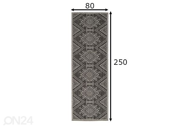 Vaip Balcone 80x250 cm tuppa/õue, helehall AA-460808 - ON24 Home & Living