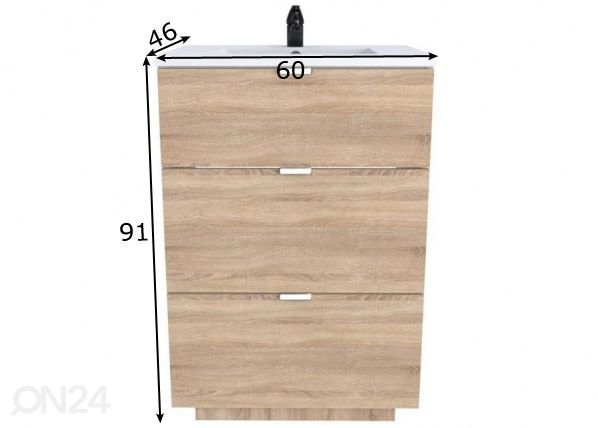 Valamukapp + valamu Marbella 60 cm AQ-458699 - ON24 Home & Living