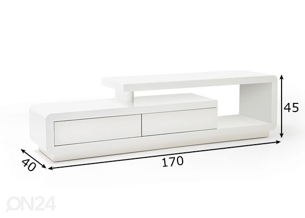 Valge kõrgläikega TV-alus Celia CM-106652 - ON24.ee Sisustuskaubamaja