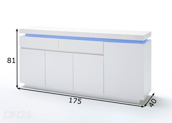 Valge Kummut LED valgustusega Ocean 48984WW8 CM-118175 - ON24 Home & Living