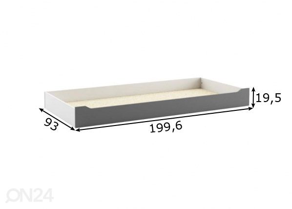 Voodialune sahtel Genius 90x190 cm, valge/hall AQ-432532 - ON24.ee ...